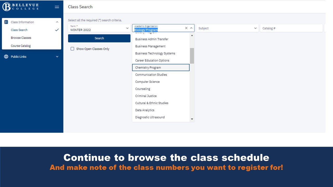 ctcLink for Students Class Search Tutorial – ctcLink at BC