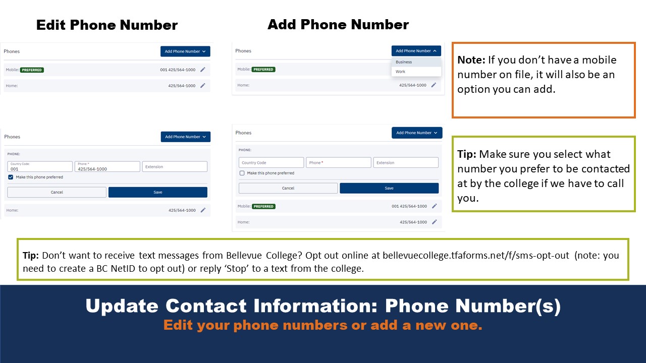 ctcLink for Students: Update Contact Information – ctcLink at BC
