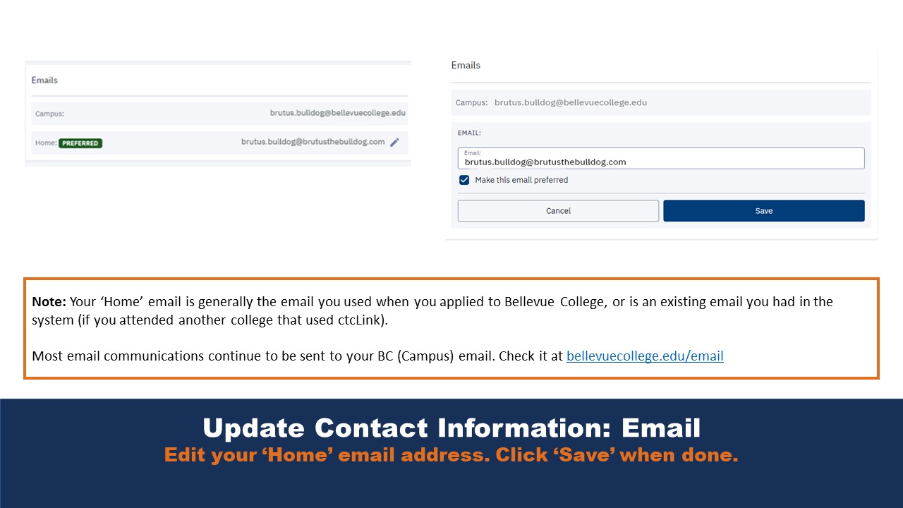 ctcLink for Students: Update Contact Information – ctcLink at BC