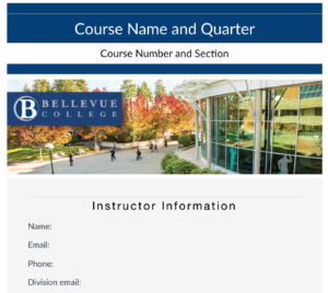 The Bellevue College Syllabus Template :: Interactive eLearning Faculty